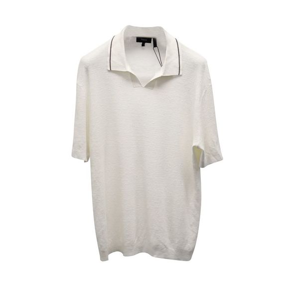 Theory | Shirts | Theory Birke Polo Shirt In White Knit Linen | Poshmark